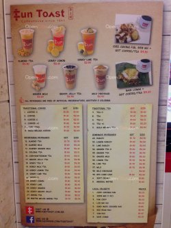 Fun toast menu store