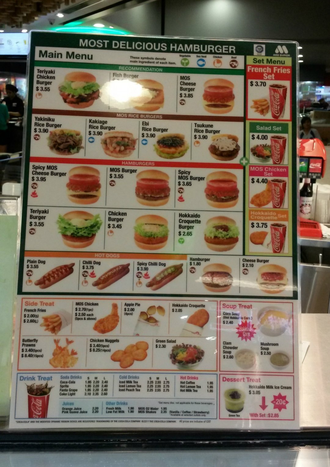 MOS Burger Menu - MOS Burger's photo in Tampines Singapore | OpenRice ...